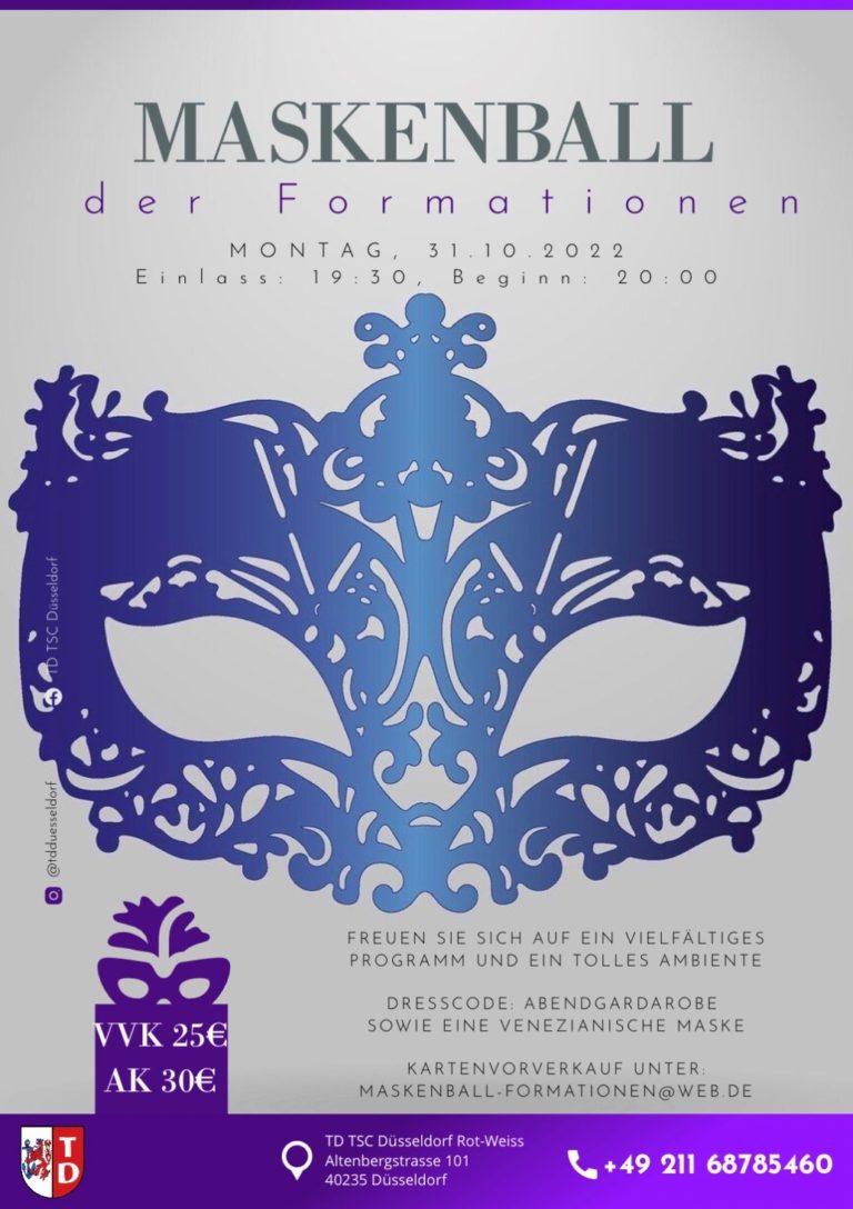 Maskenball der Formationen 2022 - Tanzsportclub Düsseldorf Rot-Weiss e.V.